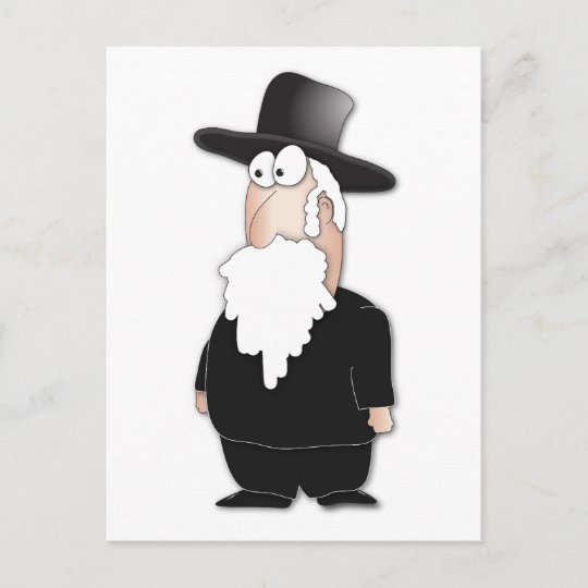 Funny Jewish rabbi - cool cartoon Postcard | Zazzle.com
