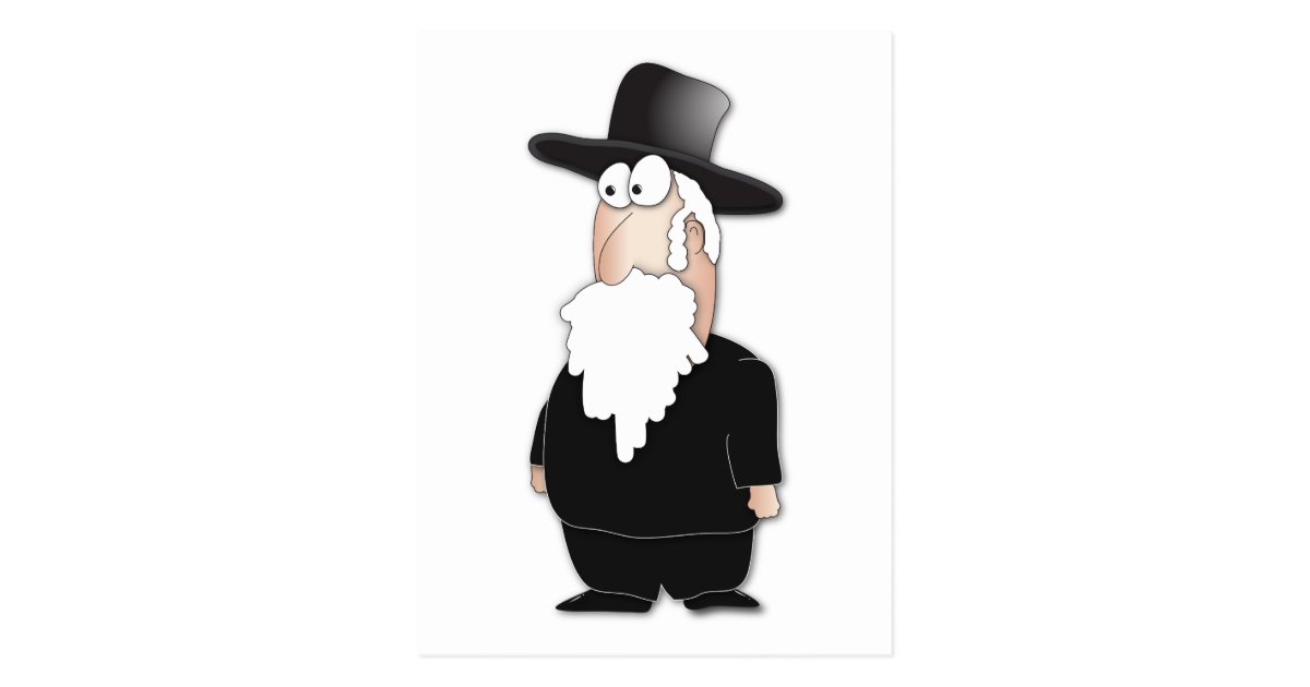 Funny Jewish rabbi - cool cartoon Postcard | Zazzle.com
