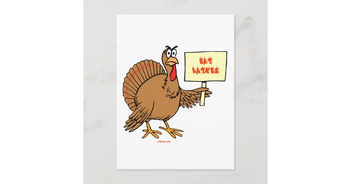 FUNNY JEWISH THNAKSGIVUKKAH HANUKKAH GIFTS HOLIDAY POSTCARD | Zazzle