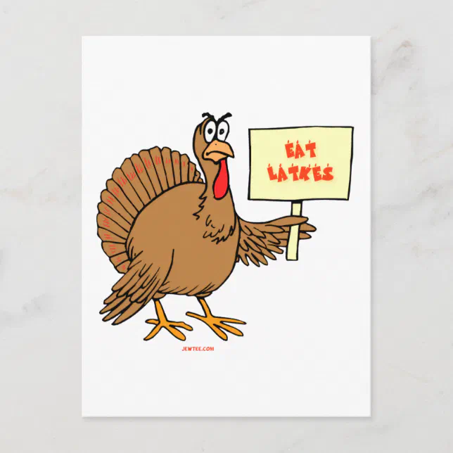 FUNNY JEWISH THNAKSGIVUKKAH HANUKKAH GIFTS HOLIDAY POSTCARD | Zazzle