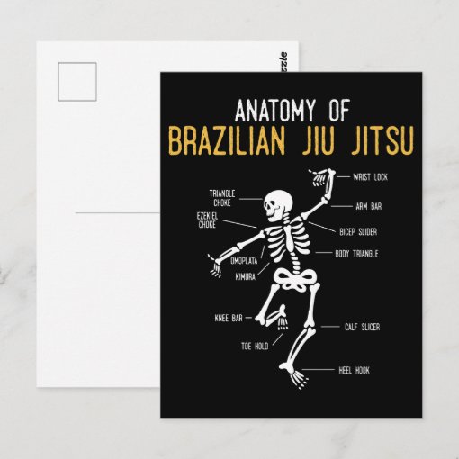 Funny Jiu Jitsu Fighter Anatomy BJJ Training Humor Postcard | Zazzle