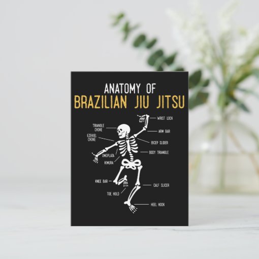 Funny Jiu Jitsu Fighter Anatomy BJJ Training Humor Postcard | Zazzle