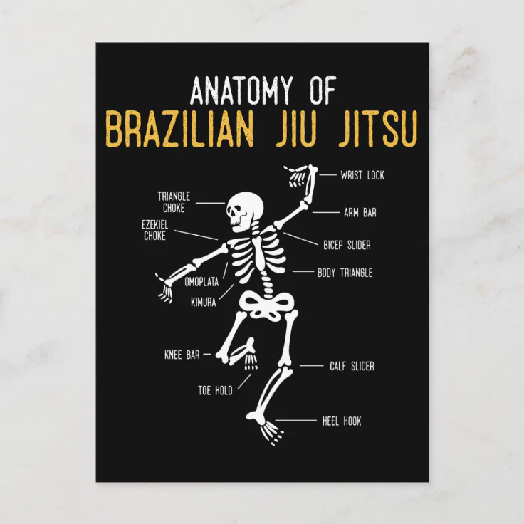 Funny Jiu Jitsu Fighter Anatomy BJJ Training Humor Postcard | Zazzle