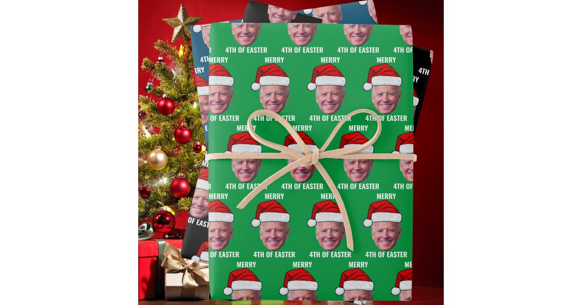 Funny Joe Biden Happy 4th Of Easter Christmas Wrapping Paper Sheets ...