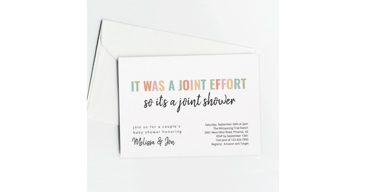 Funny Joint Baby Shower Invitation | Zazzle
