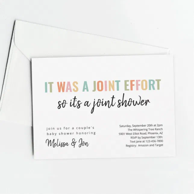 Funny Joint Baby Shower Invitation | Zazzle