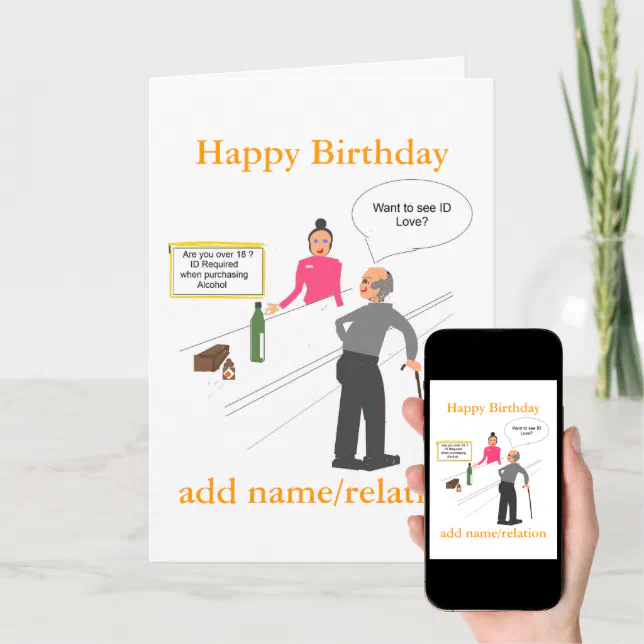 Funny Joke Birthday card add name front | Zazzle