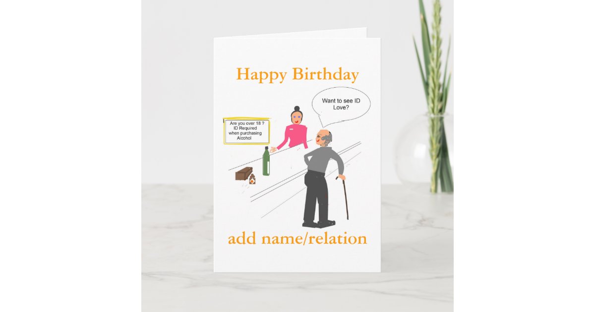 Funny Joke Birthday Card Add Name Front Zazzle