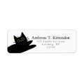 Funny Jumping Acrobat Black Cat Kawaii Silhouette Label | Zazzle