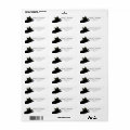Funny Jumping Acrobat Black Cat Kawaii Silhouette Label | Zazzle