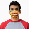 funny junk food cheese burger Hamburger Adult Cloth Face Mask | Zazzle