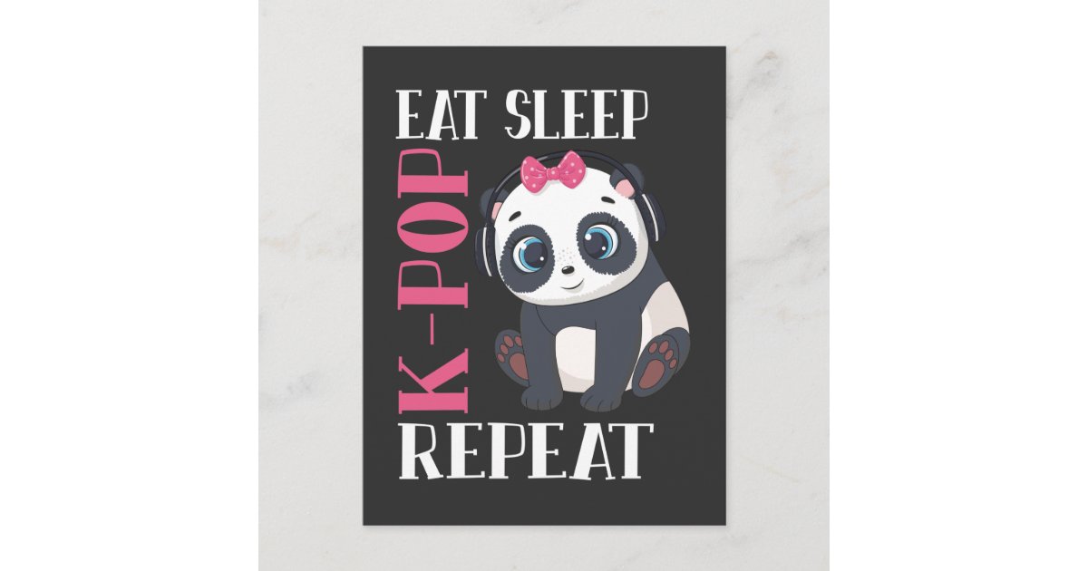 Funny K-Pop Panda Girl Korean Music Lover Postcard | Zazzle