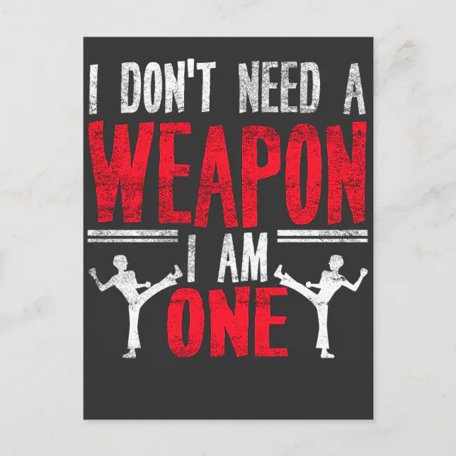 Funny Karate Taekwondo Joke Martial Arts Humor Postcard | Zazzle