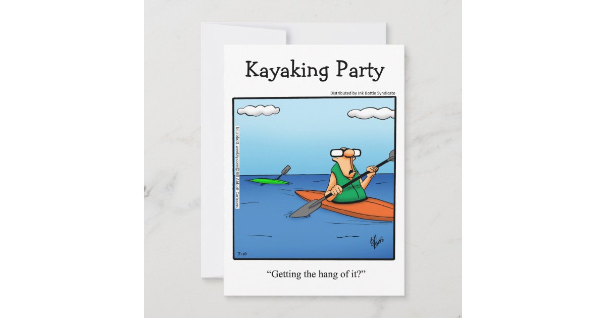 Funny Kayaking Party Invitations | Zazzle