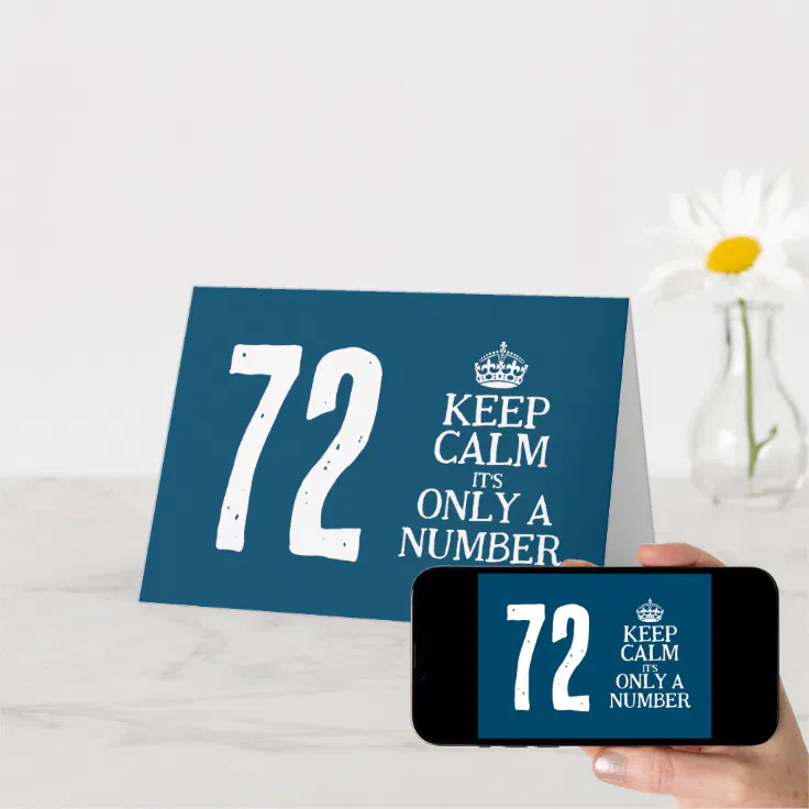 Funny keep calm meme custom 72nd Birthday card | Zazzle