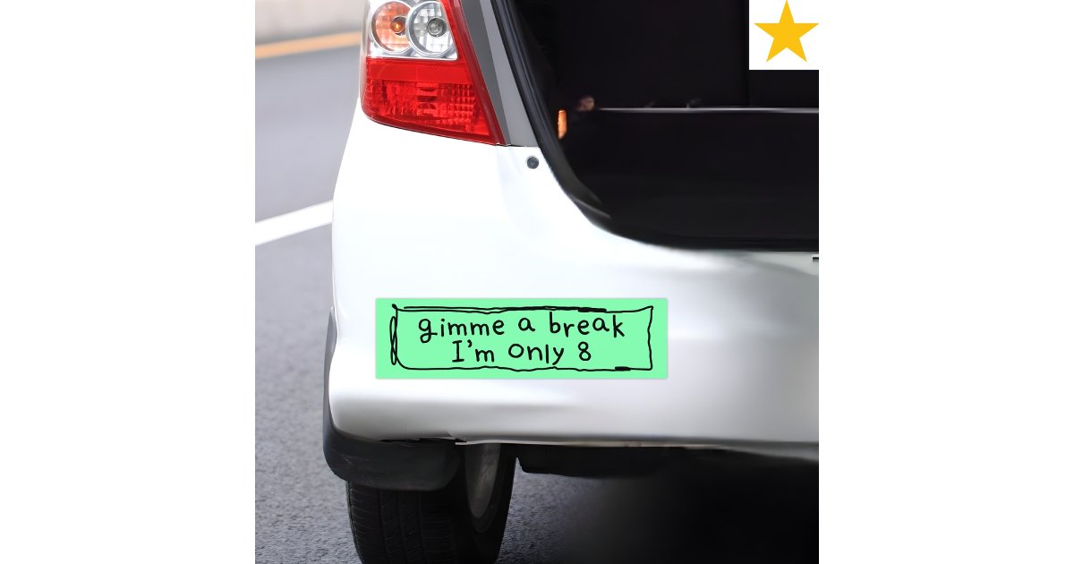 Funny Kid Joke Childish Driving Humor Bumper Sticker | Zazzle