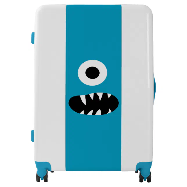 Funny Kids Monsters Face Blue One Eyed Monster Luggage | Zazzle