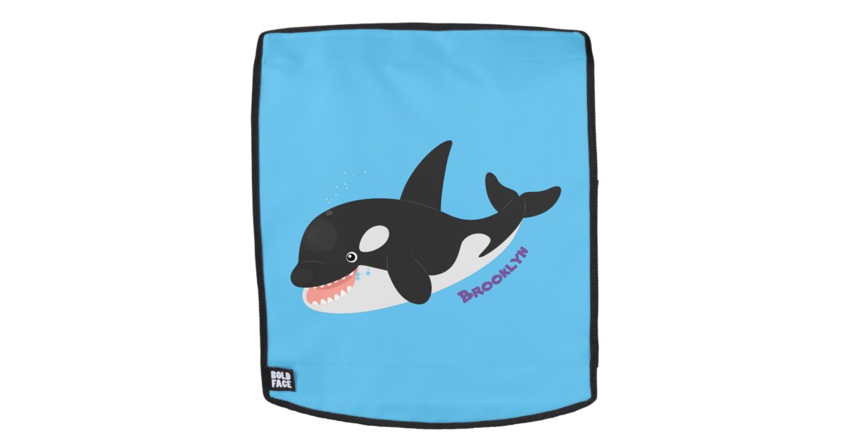 Funny killer whale orca cute cartoon illustration backpack | Zazzle