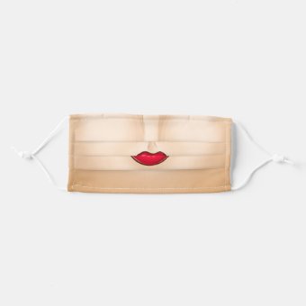 Funny Kissing mouth - Light Complexion Adult Cloth Face Mask | Zazzle