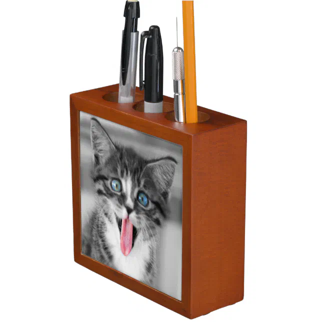 Funny Kitten Desk Organizer | Zazzle