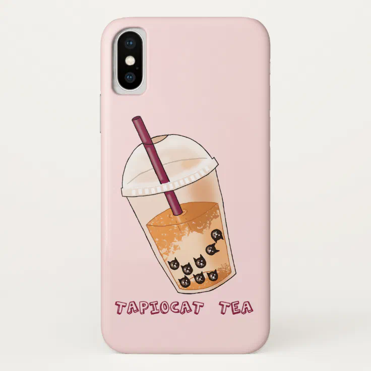 Funny Kitty Cat Bubble Tea Pun | Tapiocat Tea Case-Mate iPhone Case ...