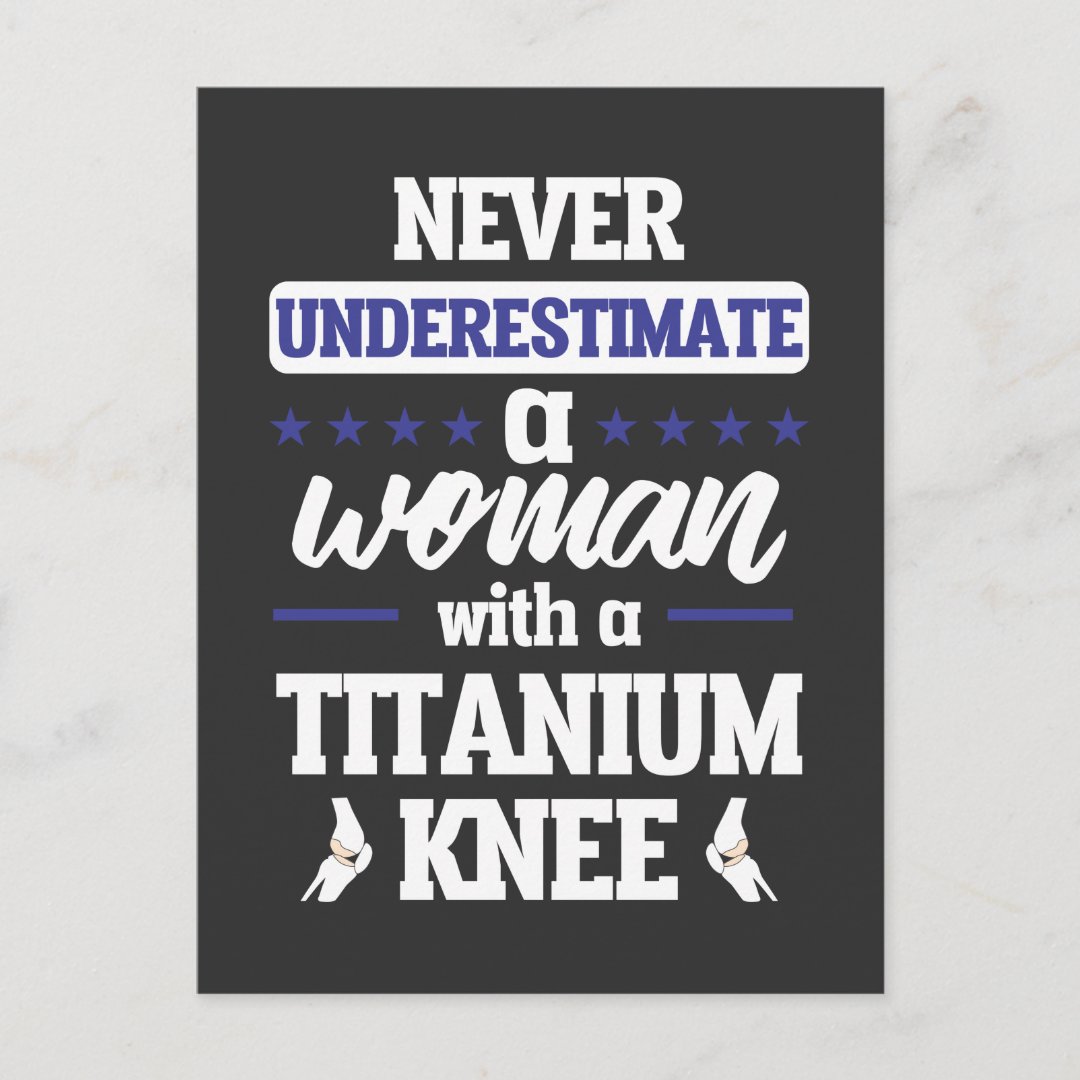 Funny Knee Replacement Woman Surgery Recovery Gift Postcard | Zazzle