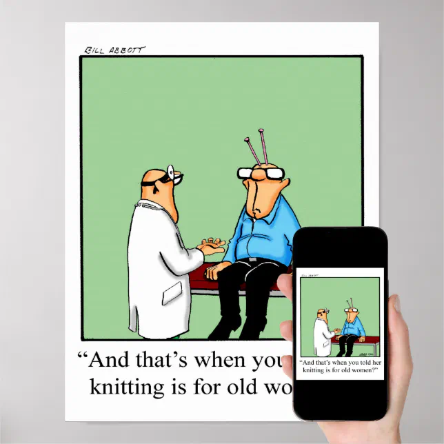 Funny Knitting Humor Poster Gifft | Zazzle