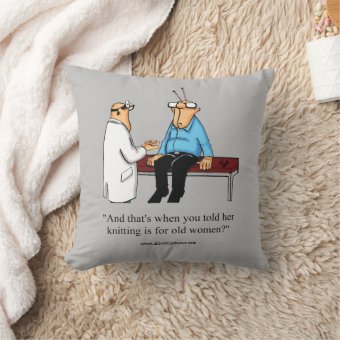 Funny Knitting Humor Throw Pillow | Zazzle