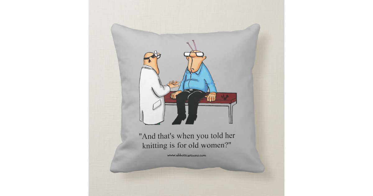 Funny Knitting Humor Throw Pillow | Zazzle.com