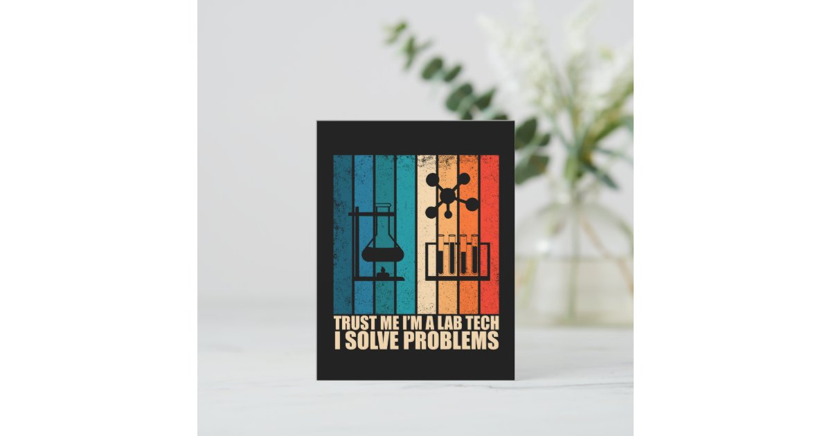 Funny lab tech vintage laboratory technician humor postcard | Zazzle