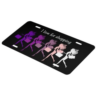 Funny Ladies Shopping Diva Car License Plate | Zazzle