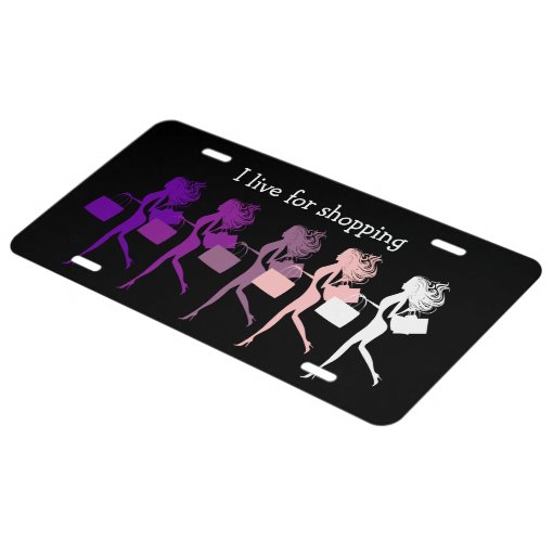 Funny Ladies Shopping Diva Car License Plate | Zazzle