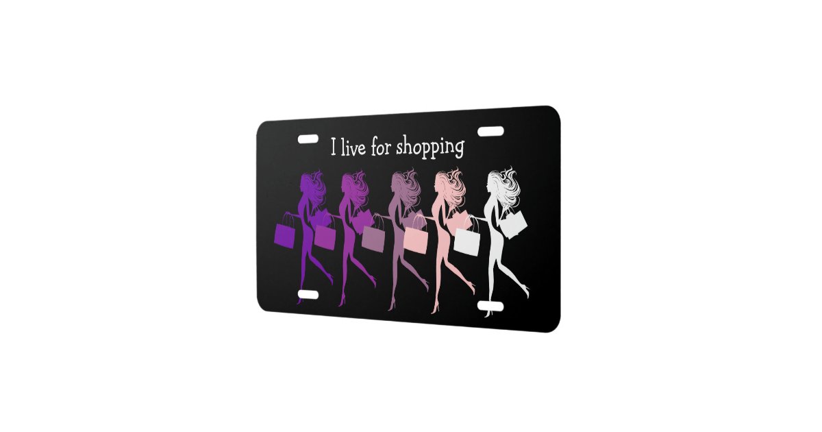 Funny Ladies Shopping Diva Car License Plate | Zazzle