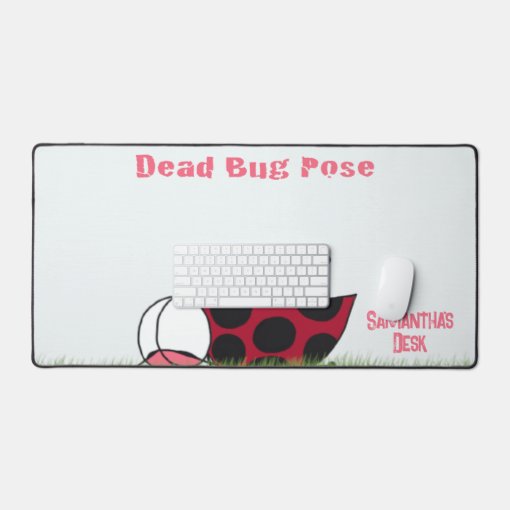 Funny Ladybug Dead Bug Yoga Pose Desk Mat | Zazzle