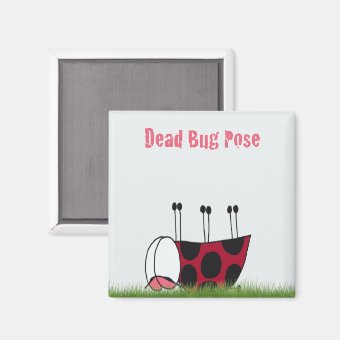 Funny Ladybug Dead Bug Yoga Pose Magnet | Zazzle