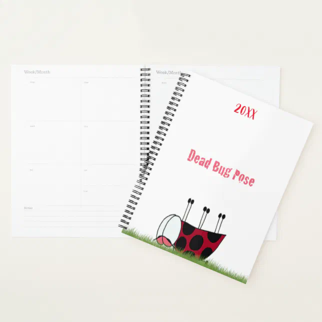 Funny Ladybug Dead Bug Yoga Pose Planner | Zazzle