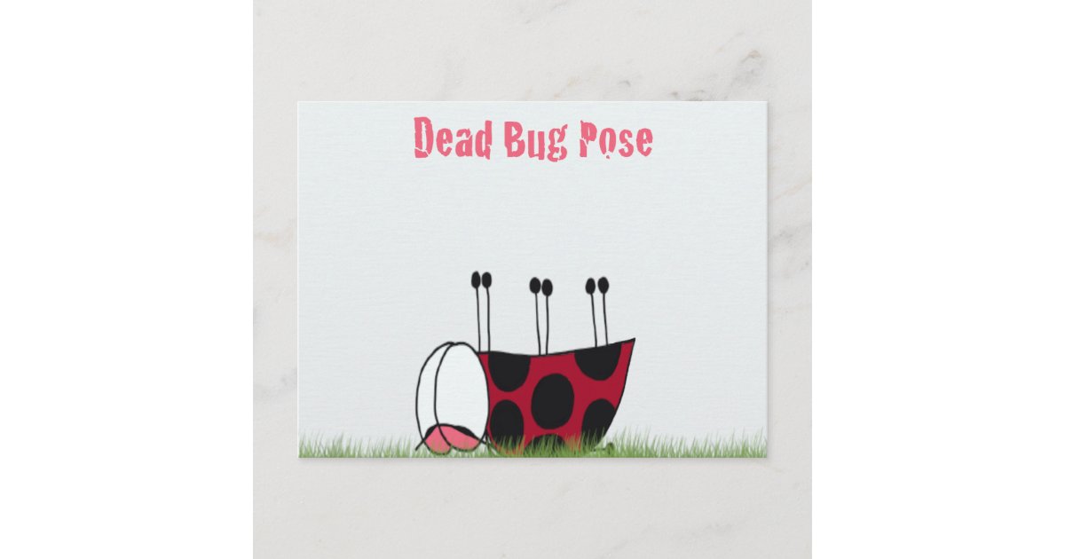 Funny Ladybug Dead Bug Yoga Pose Postcard | Zazzle