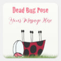 Funny Ladybug Dead Bug Yoga Pose Square Sticker | Zazzle