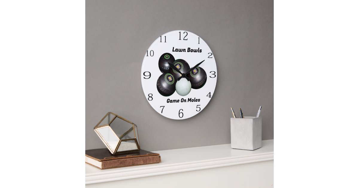 Funny Lawn Bowls Game On M...., Wall Clock | Zazzle