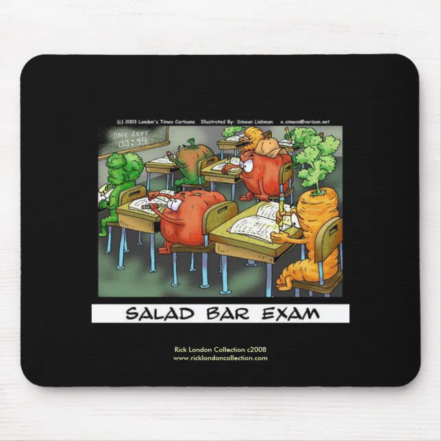 Funny Lawyer Cartoon Mouse Pad "Salad Bar Exam | Zazzle