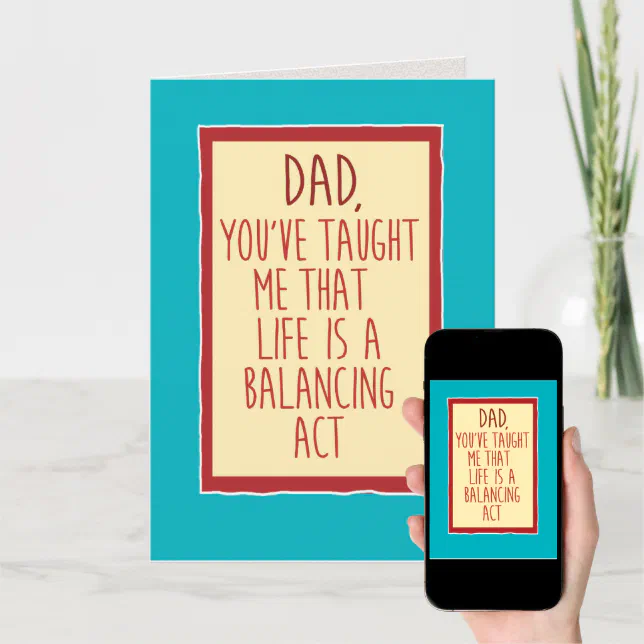 Funny Lazy Dad Balancing Act Father's Day Card | Zazzle
