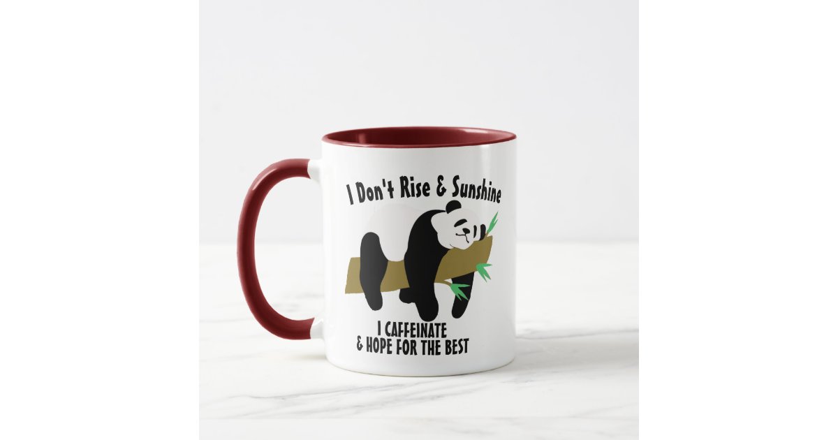 Funny Lazy Panda Puns Tee, Rise & Sunshine Mug | Zazzle