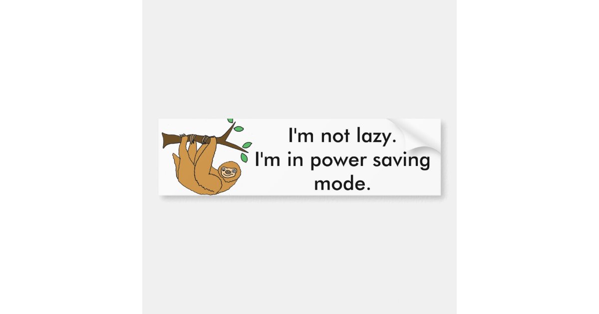 Funny Lazy Sloth Cartoon Bumper Sticker | Zazzle