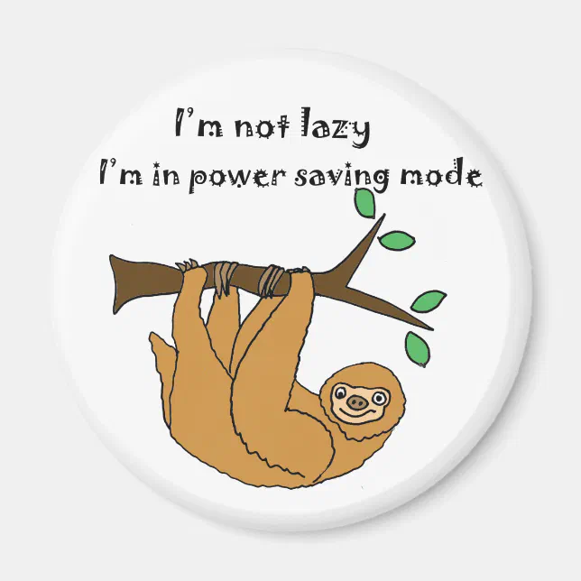 Funny Lazy Sloth Cartoon Magnet | Zazzle