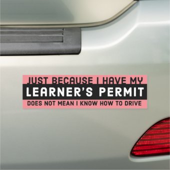 Funny Learner's Permit Student Driver Car Magnet | Zazzle