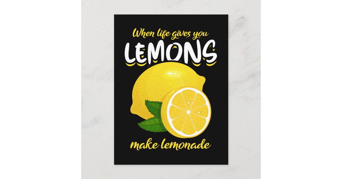 Funny Lemons Saying Make Lemonade Postcard | Zazzle