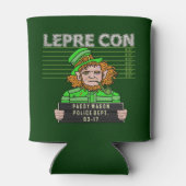 Funny Leprechaun Leprecon Mugshot St Patrick's Day Can Cooler | Zazzle