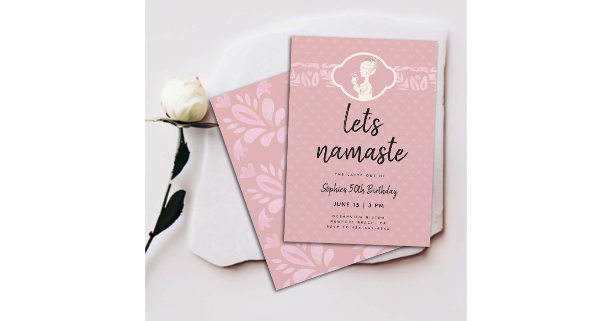 Funny Lets Namaste Women 50th Birthday Party Invitation | Zazzle