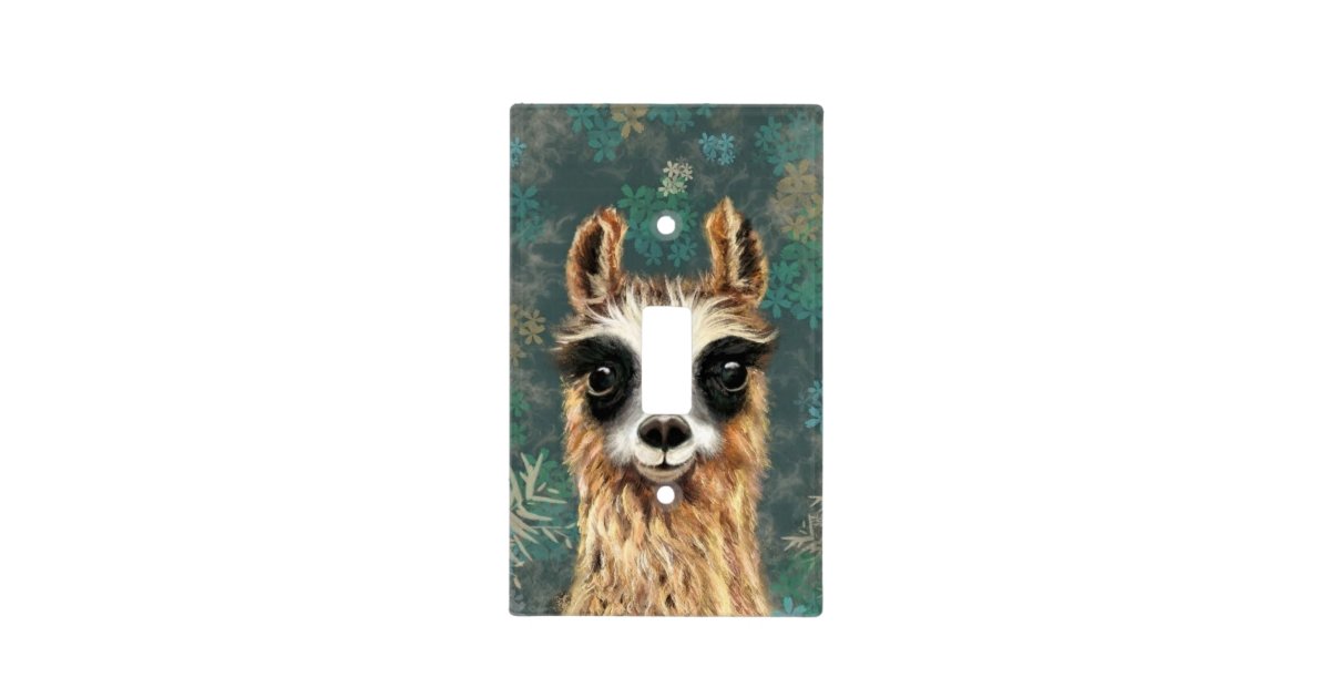 Funny Light Switch Cover with Curious Llama | Zazzle