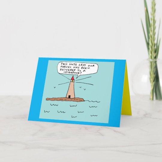 Funny Lighthouse Birthday Present Cartoon Joke Holiday Card | Zazzle.com